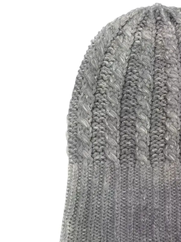 Avant Toi Cable-knit Ribbed-trim Beanie Hat
