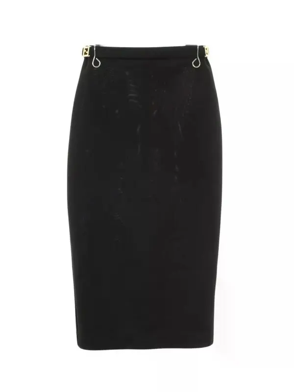 Fendi 2000s Logo-plaque Pencil Midi Skirt