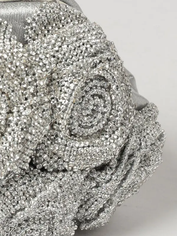 TWENTY FOURHAITCH Manila Satin Clutch With Flower Crystals