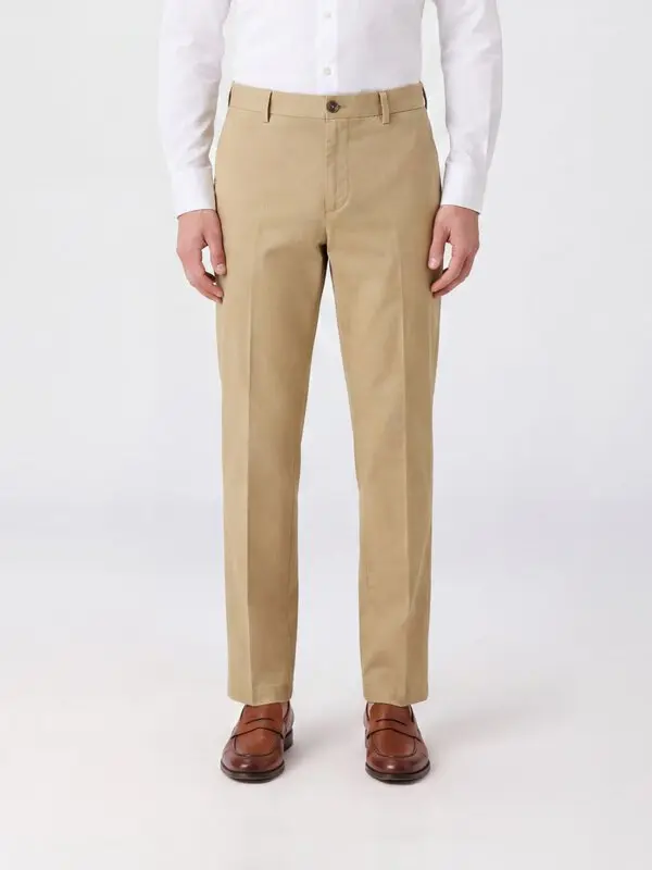 A.p.c. Dylan Straight Fit Cotton Chino Trousers With Mid-rise Waist - Beige