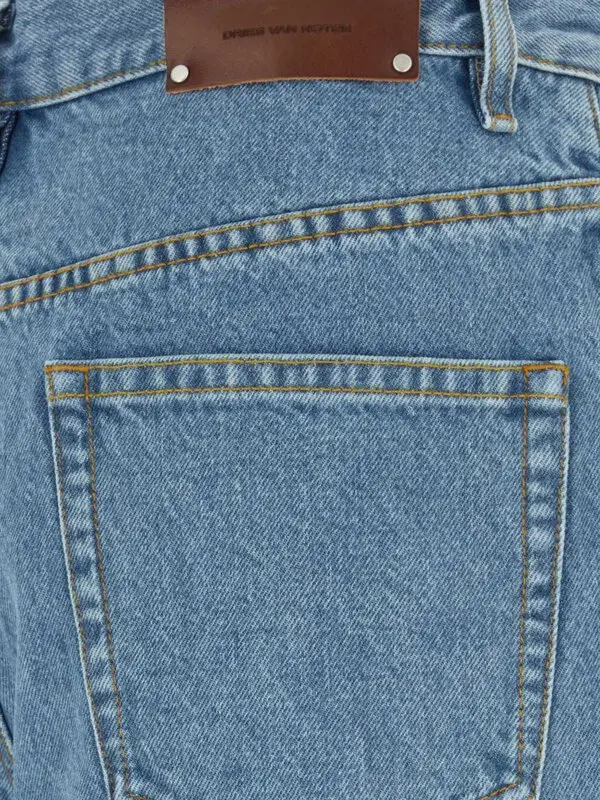 Dries Van Noten Mid-rise Wide-leg Jeans In Cotton Denim - Blue