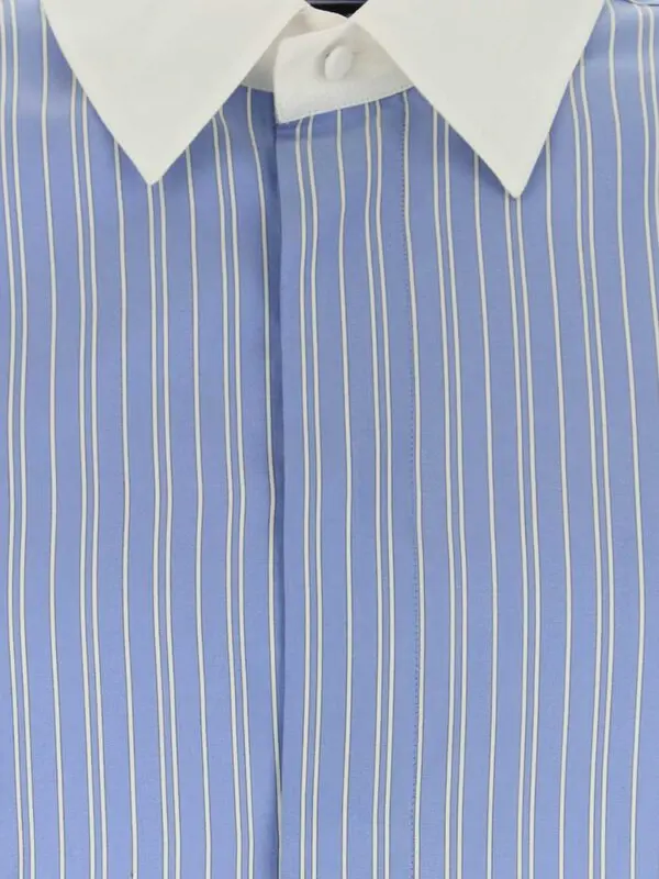 TOM FORD Striped Pure Silk Shirt With Concealed Buttoning