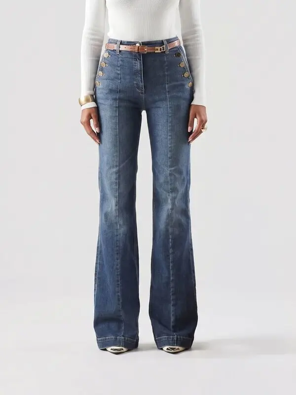 Elisabetta Franchi High-rise Flared Denim Trousers