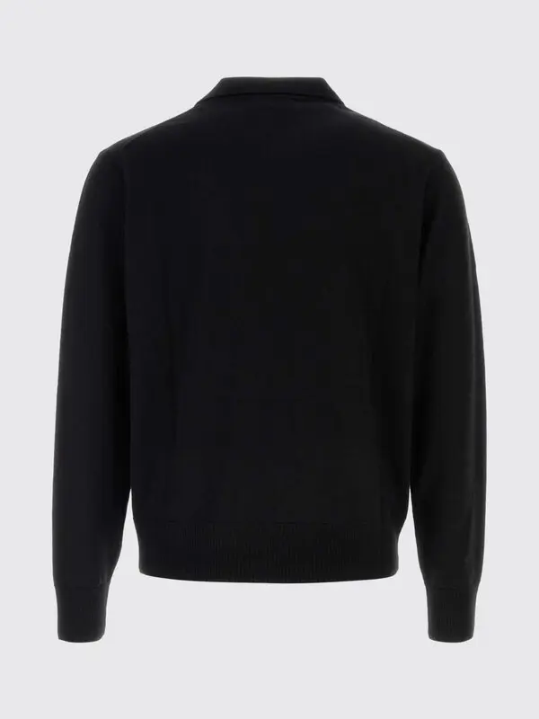 VIVIENNE WESTWOOD Mark Long-sleeved Wool Knit Polo Shirt With Embroidered Orb Logo - Black
