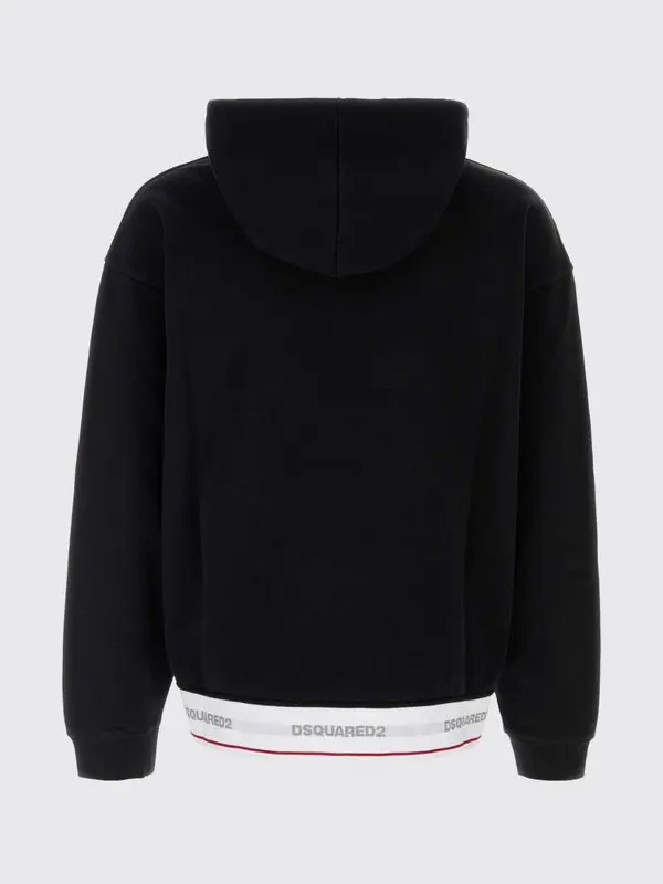 Dsquared2 Relaxed Fit Jacquard Logo Cotton Hoodie