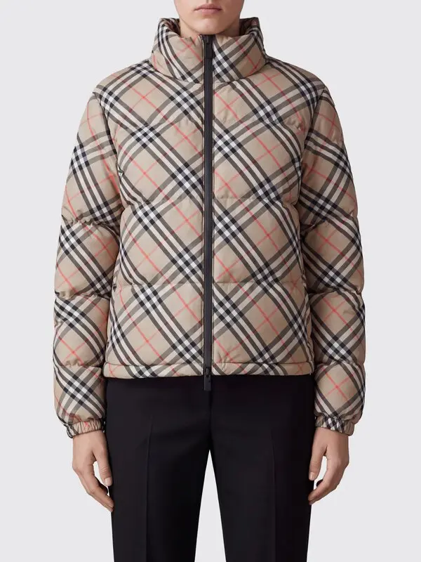 Burberry Ambleside Short Quilted Technical Fabric Jacket With Vintage Check Pattern