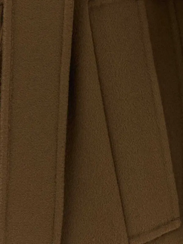 Max Mara Long Virgin Wool Robe Coat With Waist Tie-belt