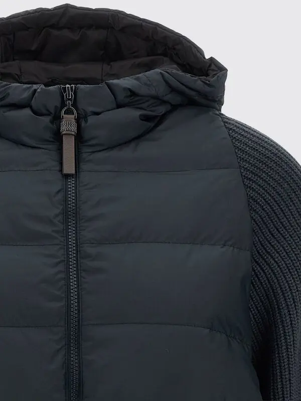 Brunello Cucinelli Quilted Nylon Hooded Puffer Jacket - Blue