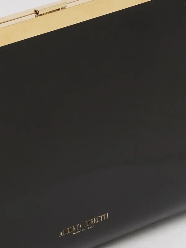 Alberta Ferretti Smooth Leather Clutch With Removable Chain Strap
