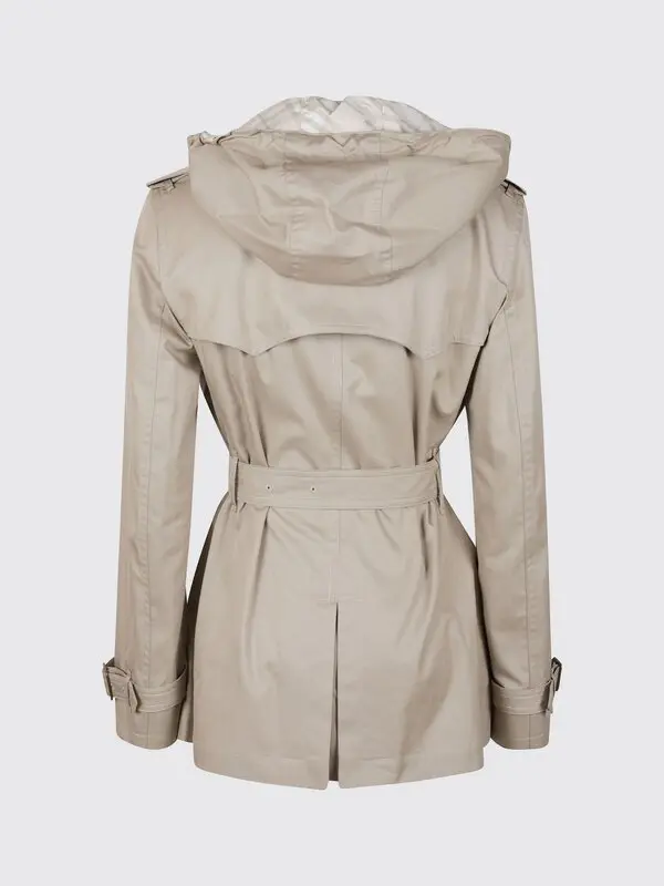 Burberry Foxfield Short Hooded Double-breasted Trench Coat In Cotton