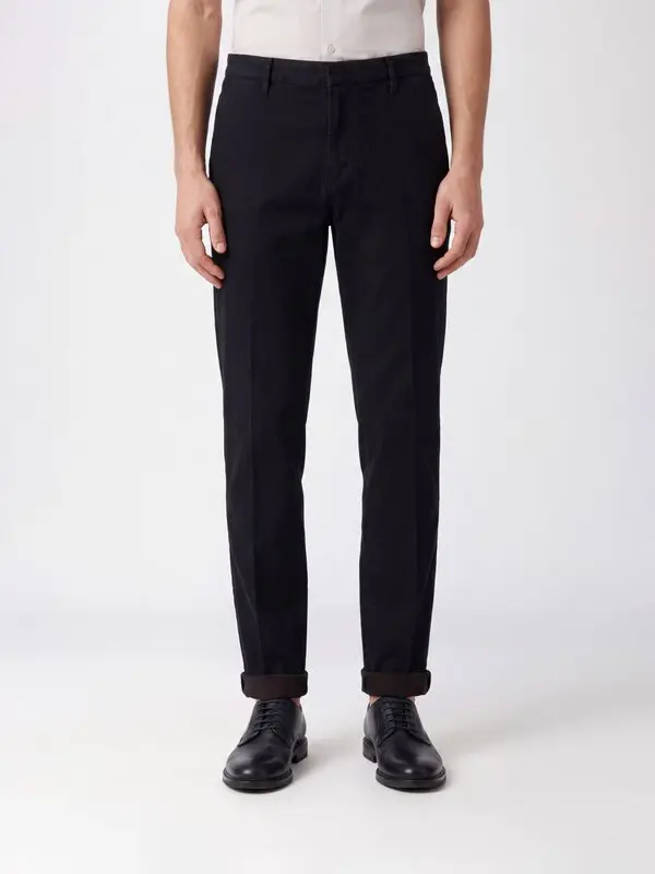 DONDUP Mid-rise Slim Fit Cotton Pants With Turn-up Cuffs
