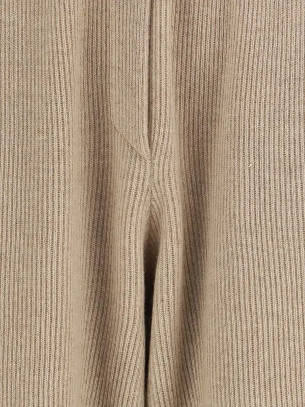 Brunello Cucinelli Straight-leg Pure Cashmere Knit Pants With High Elasticated Waist