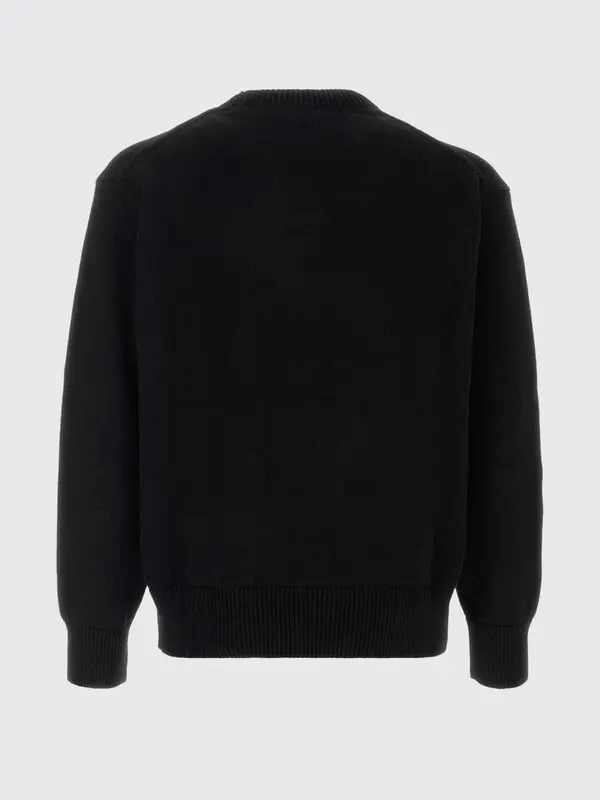 Kenzo Crewneck Cotton Sweater With Contrast Embroidered Logo - Black