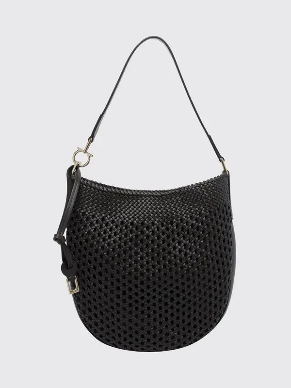 FERRAGAMO Medium Hobo Bag In Woven Calfskin