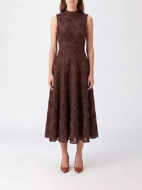 ROTATE BY BIRGER CHRISTENSEN Off-the-shoulder Floral-print Mesh Midi Dress With Flared Skirt