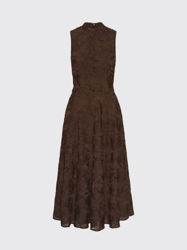 ROTATE BY BIRGER CHRISTENSEN Off-the-shoulder Floral-print Mesh Midi Dress With Flared Skirt