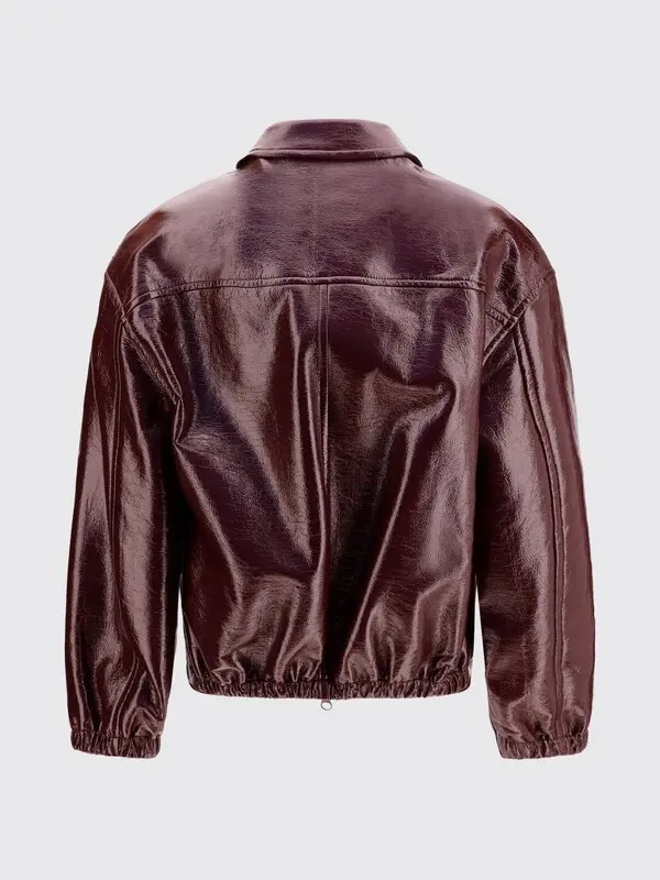 COURREGES Cropped Patent-effect Coated Cotton Jacket With Zip