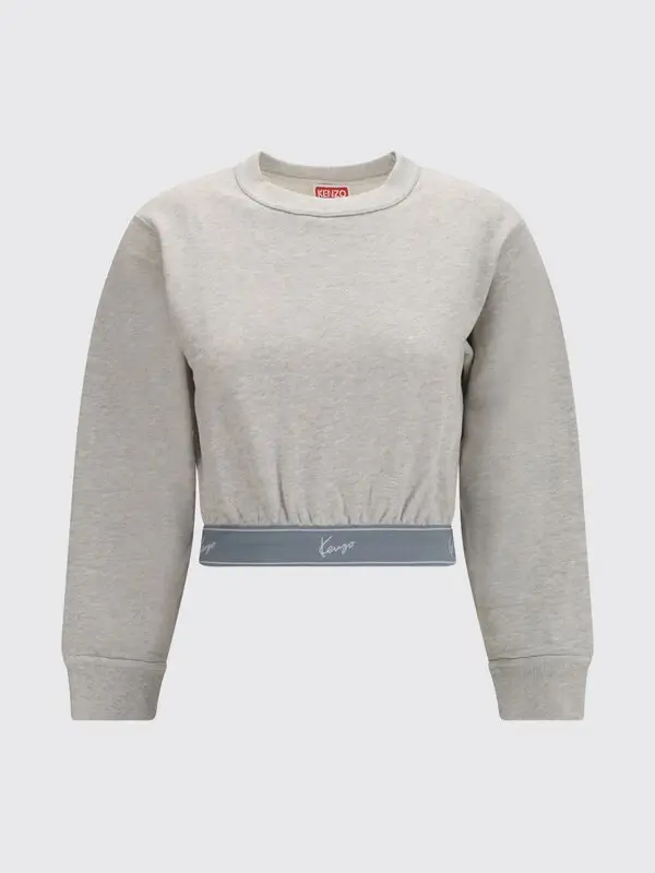 Kenzo Cropped Cotton Sweatshirt With Crew Neck