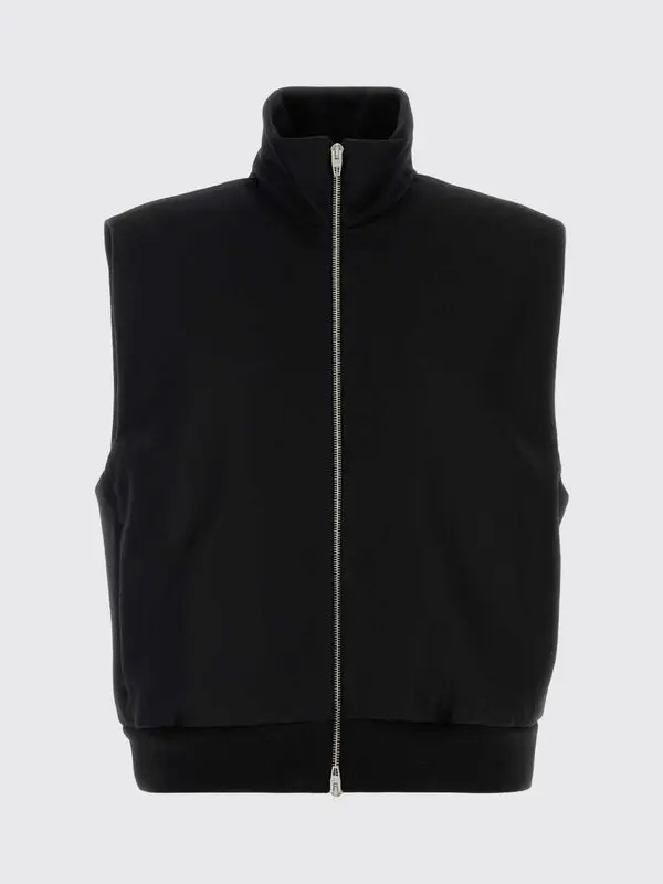 JIL SANDER Virgin Wool Bomber Vest With High Neck And Zip Closure