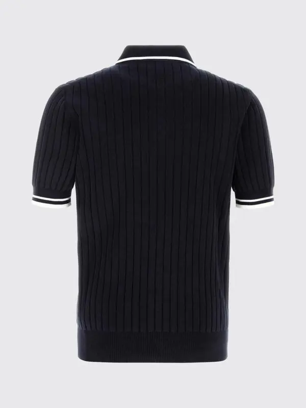 Dolce & Gabbana Slim Fit Ribbed-knit Cotton Polo Shirt