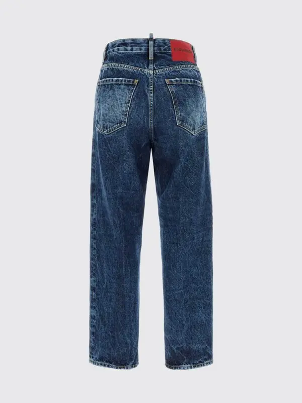 Dsquared2 Boston Mid-rise Straight-leg Jeans In Pure Cotton Denim