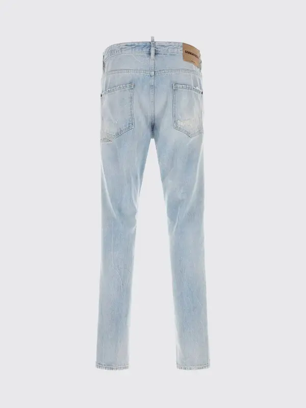 Dsquared2 Teddy Slim Fit Distressed Skinny Jeans In Cotton Denim With Patches