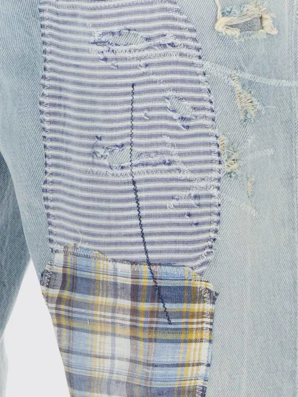 Dsquared2 Teddy Slim Fit Distressed Skinny Jeans In Cotton Denim With Patches