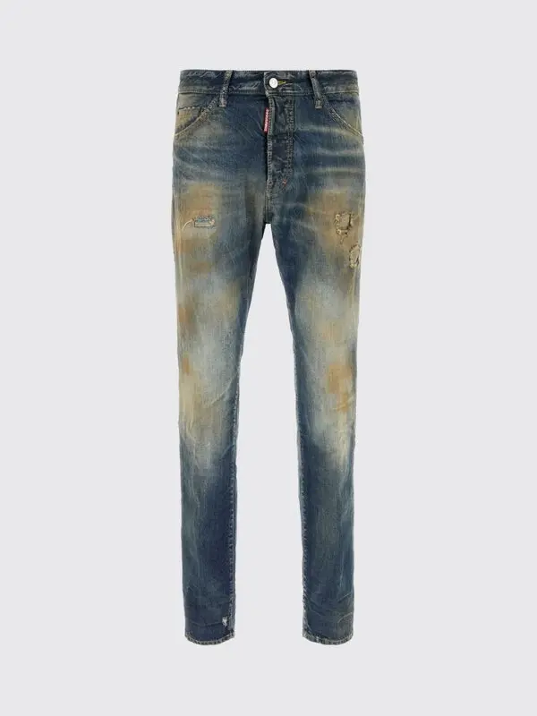 Dsquared2 Teddy Slim Fit Worn-effect Skinny Jeans In Cotton Denim