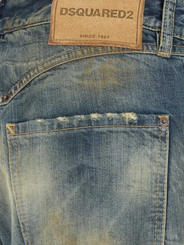 Dsquared2 Teddy Slim Fit Worn-effect Skinny Jeans In Cotton Denim