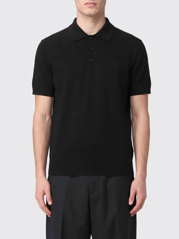 Dsquared2 Short-sleeved Wool Knitted Polo Shirt With Three-button Placket