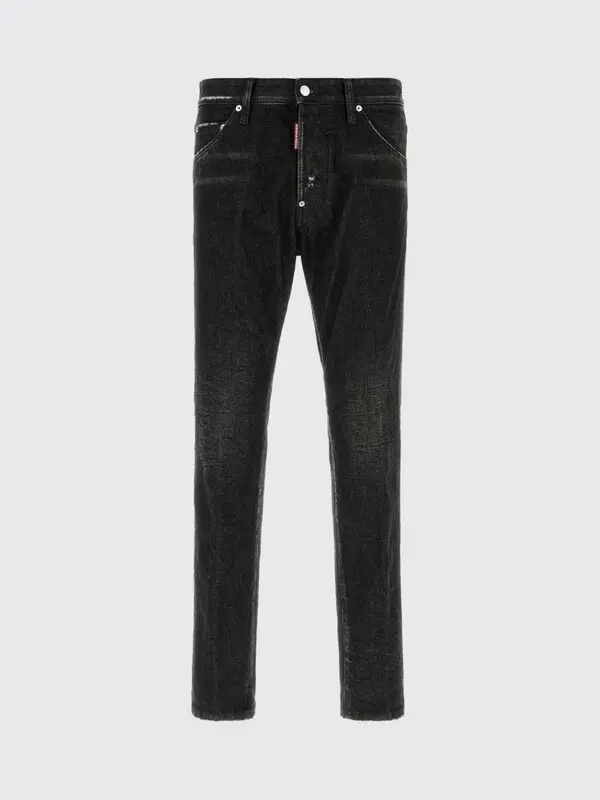 Dsquared2 Mid-rise Straight Jeans In Distressed Denim With Regular Fit