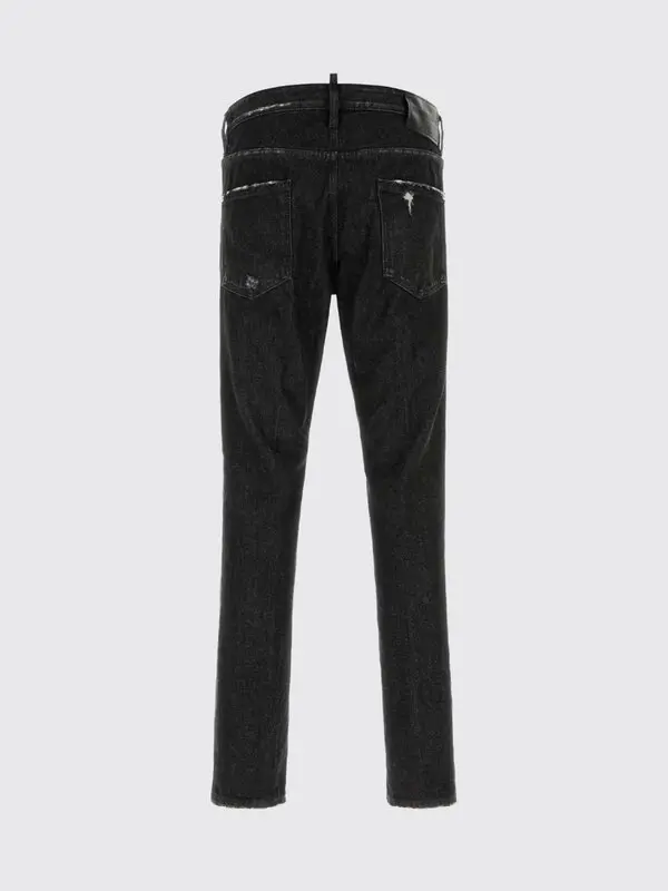 Dsquared2 Mid-rise Straight Jeans In Distressed Denim With Regular Fit