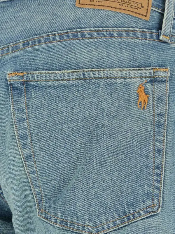 Polo Ralph Lauren Straight Fit Cotton Denim Jeans With Embroidered Pony Logo
