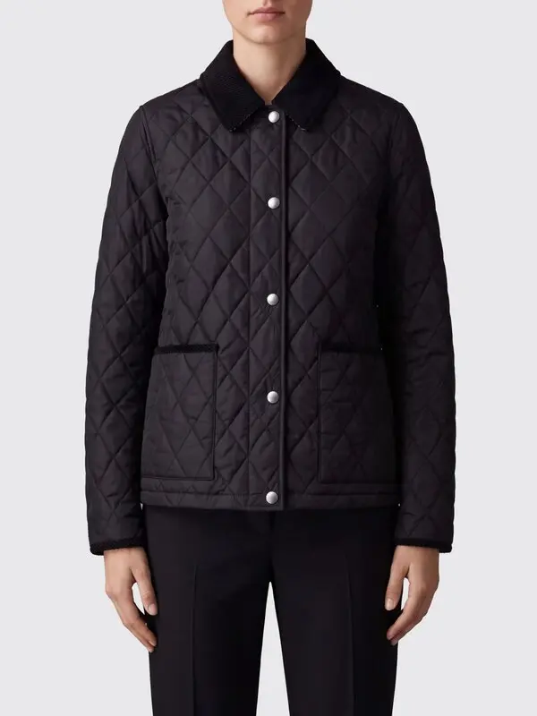 Burberry Quilted Short Jacket In Nylon With A Corduroy Collar