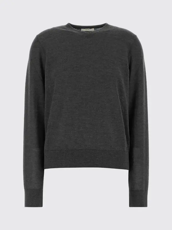 THE ROW V-neck Sweater In A Cashmere And Silk Blend With Long Sleeves - Grey