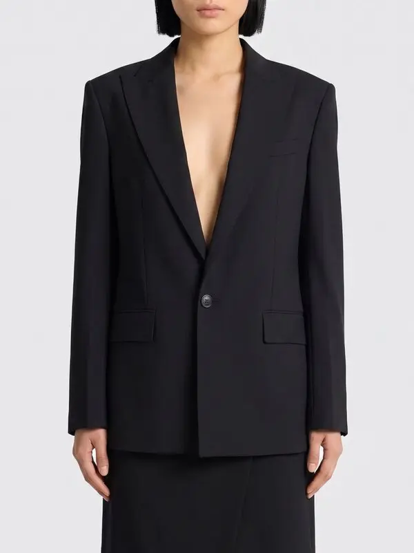 Dsquared2 Cropped Single-breasted Wool Blend Blazer With Cut-out Details