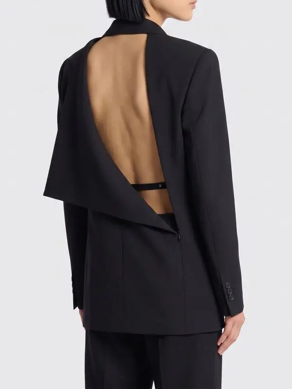 Dsquared2 Cropped Single-breasted Wool Blend Blazer With Cut-out Details