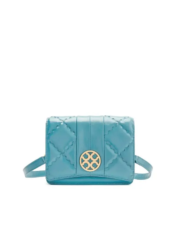 ORANGE CUBE Mosaic Diamond Crossbody Bag - Blue