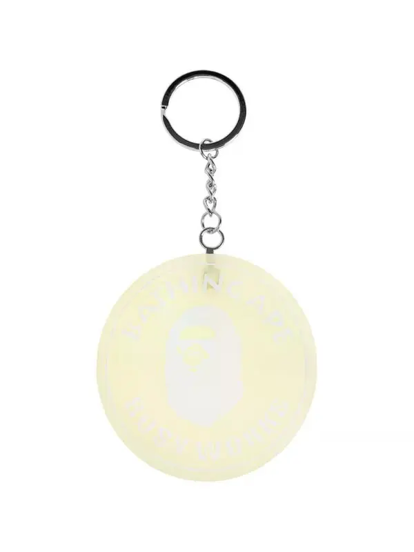 A BATHING APE Logo-print Circular Keyring - Neutrals