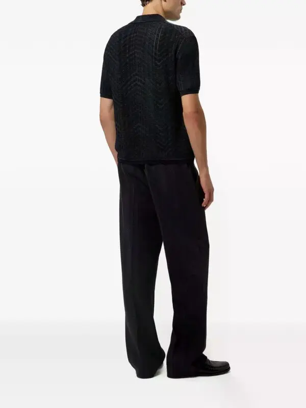 Missoni Openwork Knit Cotton And Viscose Polo Shirt