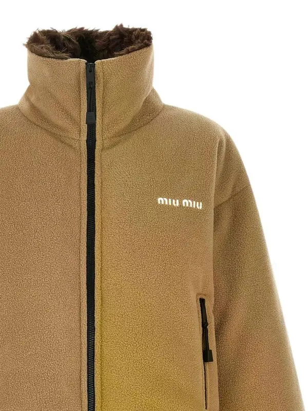 Miu Miu Logo-embroidered Fleece Jacket