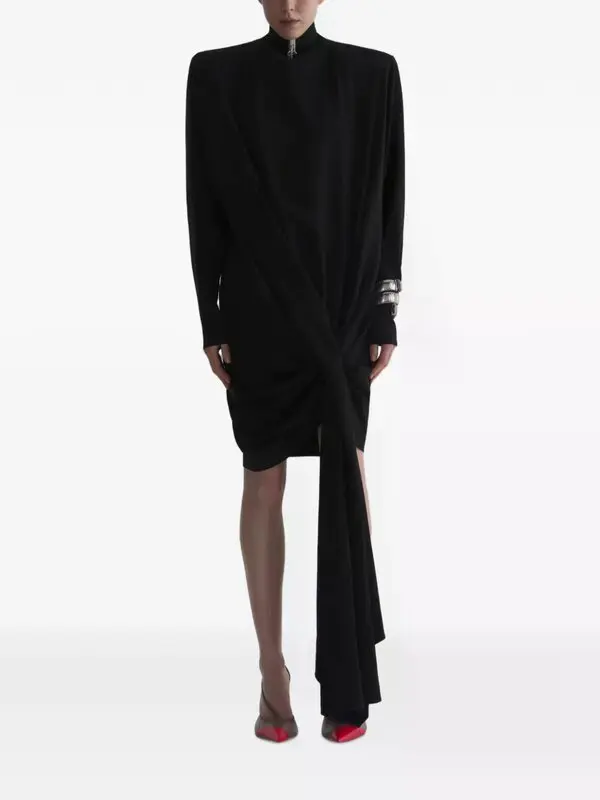 MUGLER Cascade Boxy Dress - Black