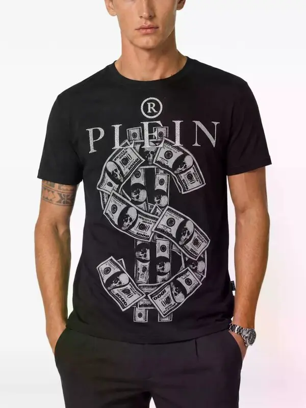 Philipp Plein Jersey T-shirt Plein Dollar - Black