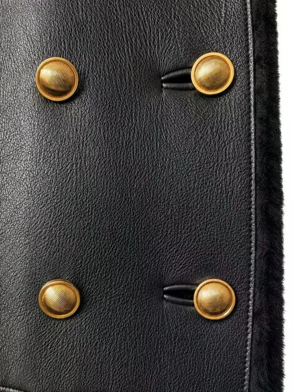 Miu Miu Shearling-trim Double-breasted Coat