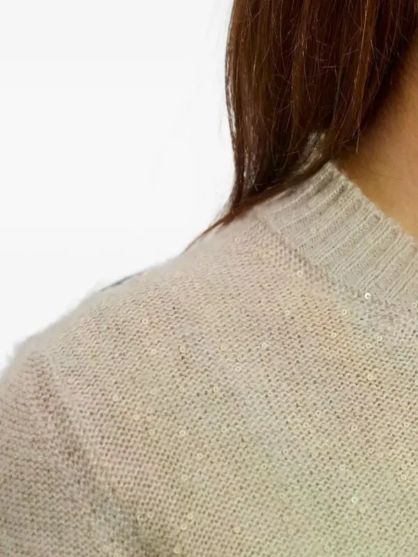 Fabiana Filippi Sequin-embellished Short-sleeve Sweater - Neutrals