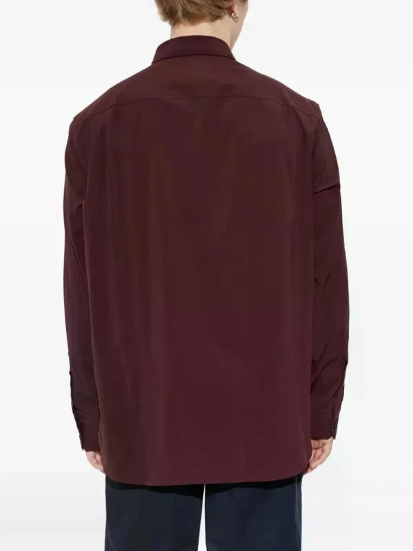 Emporio Armani Regular-fit Shirt In Stretch Fabric - Red