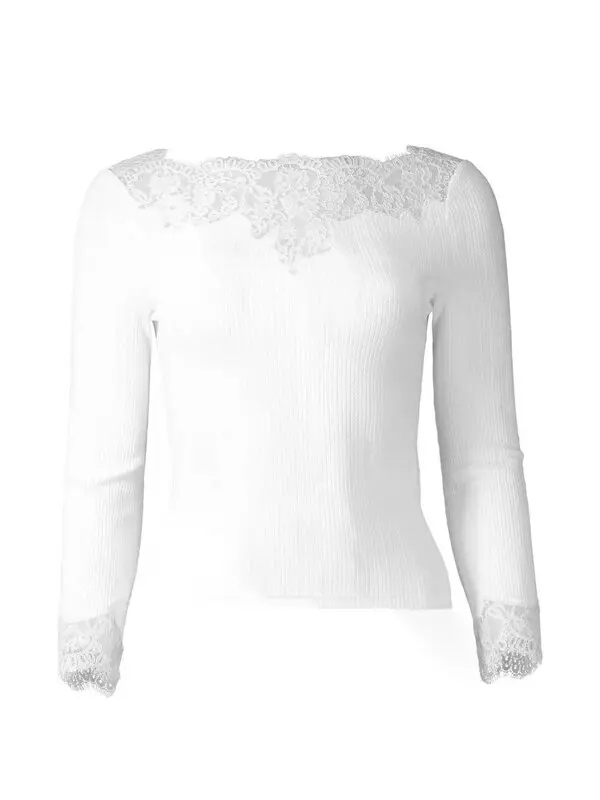 DÔEN Riana Lace-trim T-shirt - White