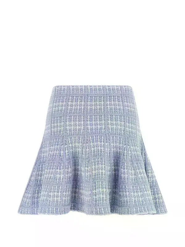 SELF-PORTRAIT Check-knit Mini Skirt