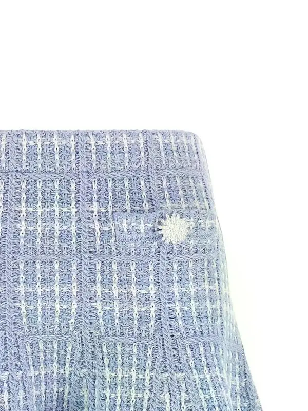 SELF-PORTRAIT Check-knit Mini Skirt