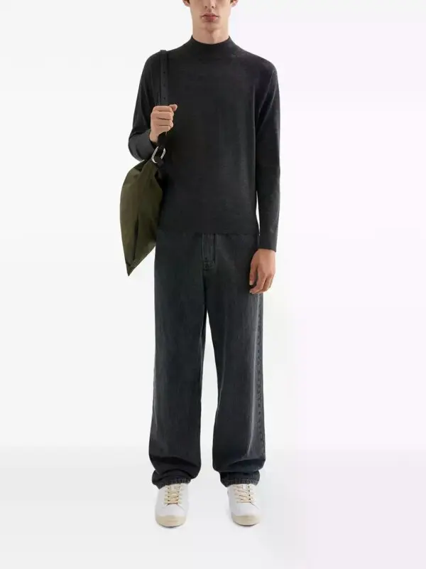 JIL SANDER Mock-neck Slim-fit Lightweight-wool Sweater